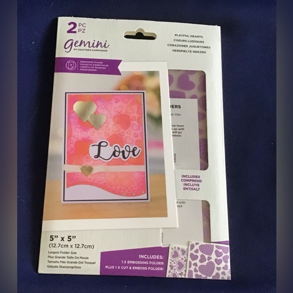 Crafter’s Companion | Office | Gemini 2 Piece Playful Hearts Embossing ...